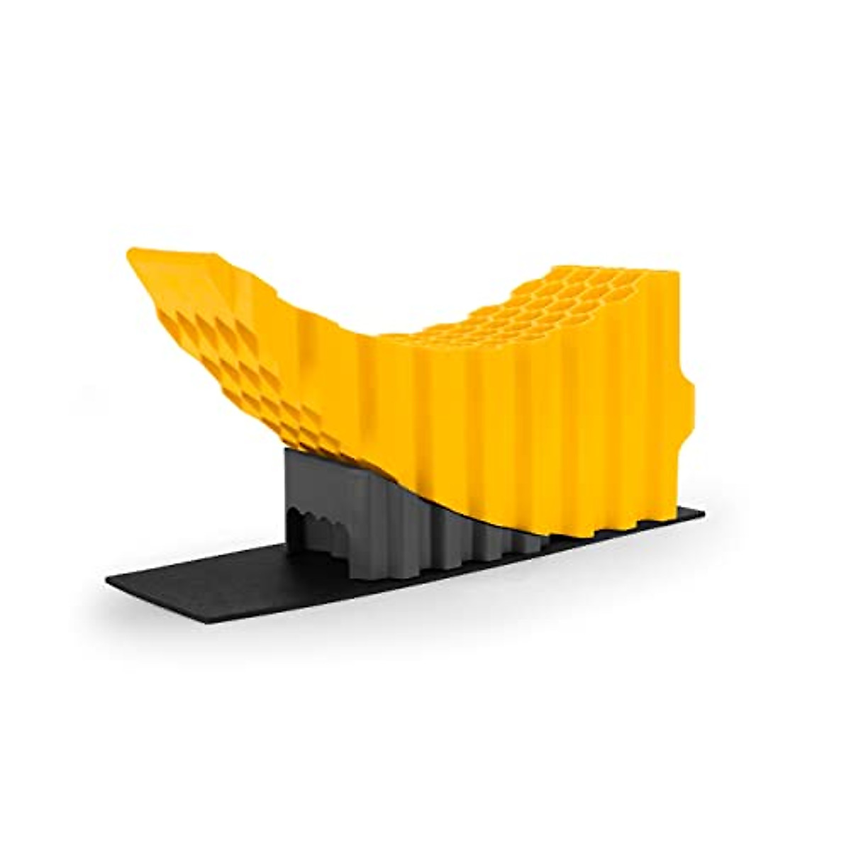 Camco Camper/RV Curved Trailer Aid | Features 6.5" of Lift & Includes Wheel Chock and Rubber Base Pad | Designed for Trailers Up to 20,000lbs & Compatible w/Tires Up to 32" (44436)