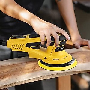 Wood Sander，Electric Random Orbital Sander，Brushless Motor 6"" Disc Size 350W 10000 RPM Polisher Sanding Variable Speed Tool for Woodworking, Polishing, Carpentry