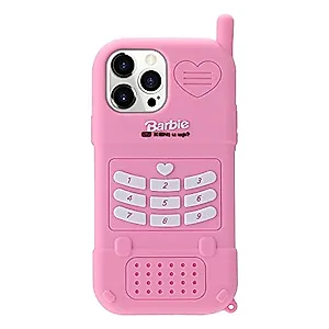 Filaco Silicon Case Fit for iPhone 13 Pro Max 6.7inch, 3D Cute Cartoon Pink Retro Cover, Kawaii Soft Shockproof Protective Phone Case for Women & Girls