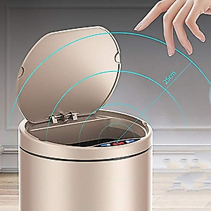 ALUKAP Small Garbage Can Inductive Trash Can Smart Sensor Household Bathroom Trash Can Storage Bin Trash Can Metal Trash Can