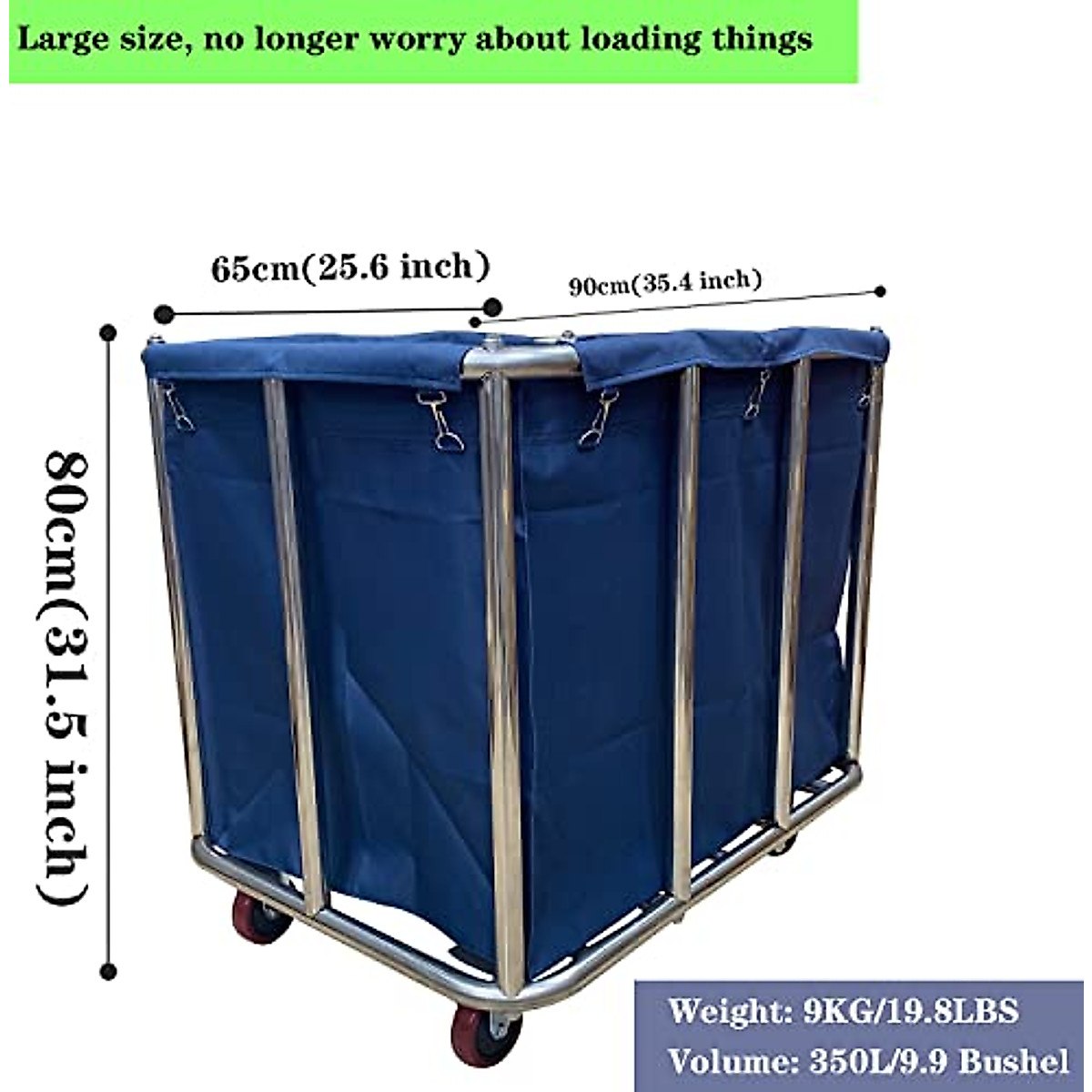 XIJIXILI Laundry Basket with Wheels Industrial 12 Bushel (400l) Collapsible Laundry Hamper Commercial Large Heavy Duty Rolling Laundry Cart Waterproof Laundry Trucks For Home Organizer Storage
