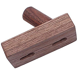 Gullor 2 PCS Natural Wooden Coat Hooks, Wall Mounted Wall Hook Rack, Decorative Craft Clothes Hooks - Black Walnut