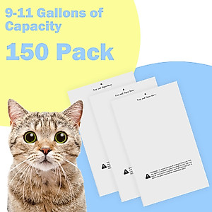 150 Pack Waste Drawer Liners Compatible with All Litter Box Robot Models, 9-11 Gallons Litter Box Liners