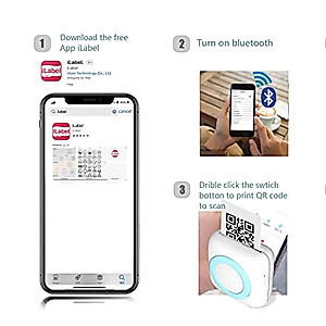 LetSketch Mini Sticker Maker, Thermal Picture Inkless Printer, Sticker Printer, Wireless Bluetooth Receipt Printer, 300DPI for Journal Book/Note/Label/Photo(7 Rolls Thermal Paper)