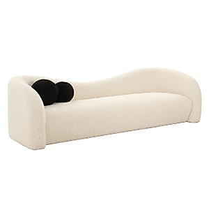 Leonie Beige Faux Shearling Sofa