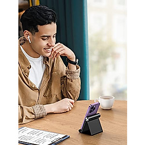 UGREEN Cell Phone Stand for Desk Phone Holder Foldable Portable Adjustable Compatible with iPhone 14 13 Pro Max, iPhone 12 11 Plus SE XS XR 8 7, Office Desk Travel Accessories, Black