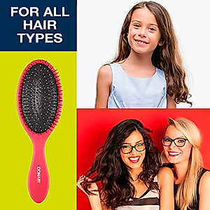 Conair Gently Detangle Hair Brush, Dry and Wet Hairbrush with Flexible Bristles, Color May Vary, 3 Count