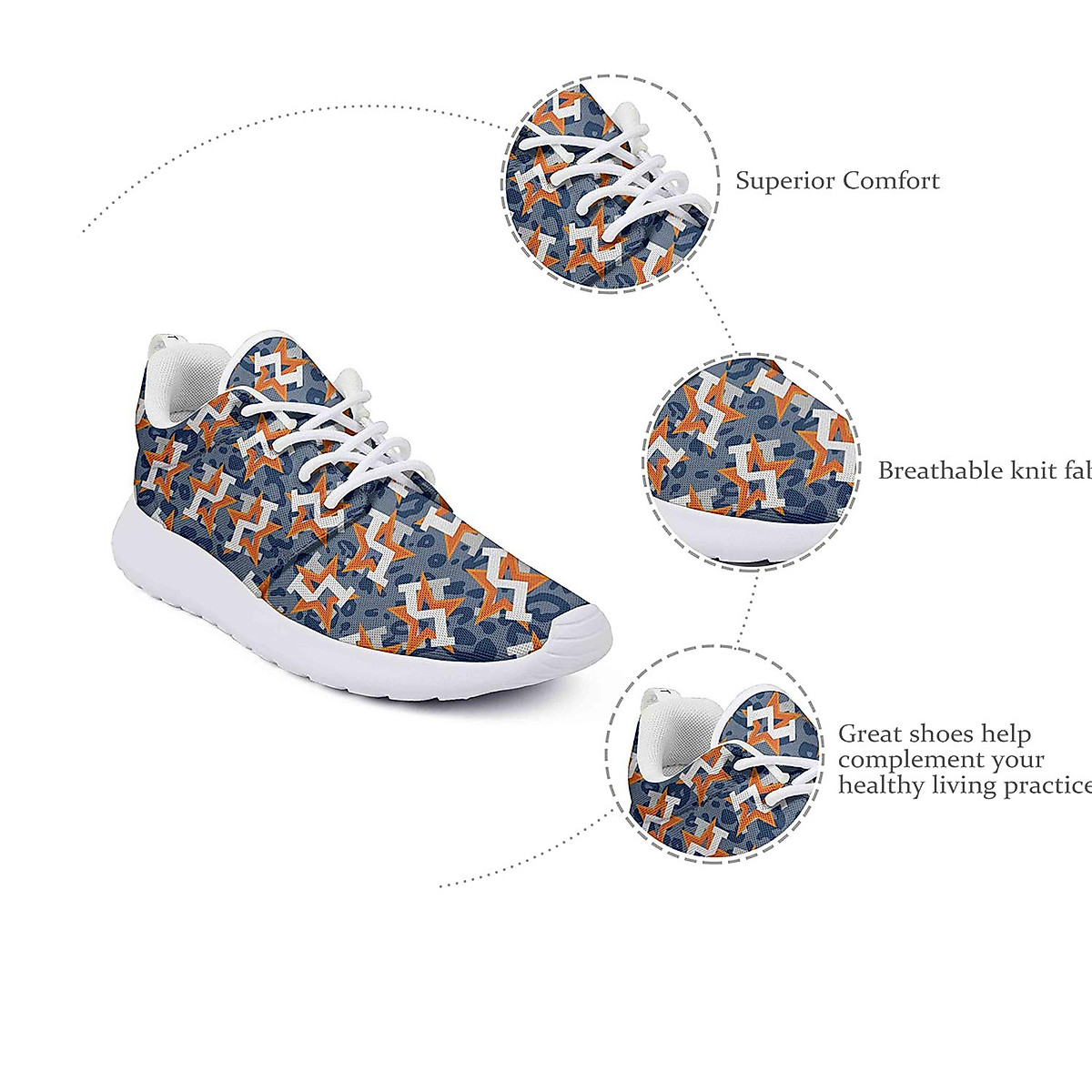 Hobart dfgrwe Camouflage Orange Star Baseball Women Flat Bottom Casual Shoes Light Sneakers