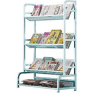 ROLTIN Bookcases Bookshelf Nordic Bookshelf 4-Tier Metal Bookcase Standing Bookshelves Open Display Shelf Home Office Storage Rack for Books and Magazines Bookcase (Color : Gold