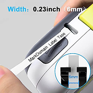 MarkDomain Compatible Label Tape Replacement for Brother TZe211 TZe-211 Laminated P Touch Label Maker Tape 6mm for Brother PT-D210 H110 D600 PTD400AD 1230PC, 1/4" x 26.2' Black on White, 4-Pack
