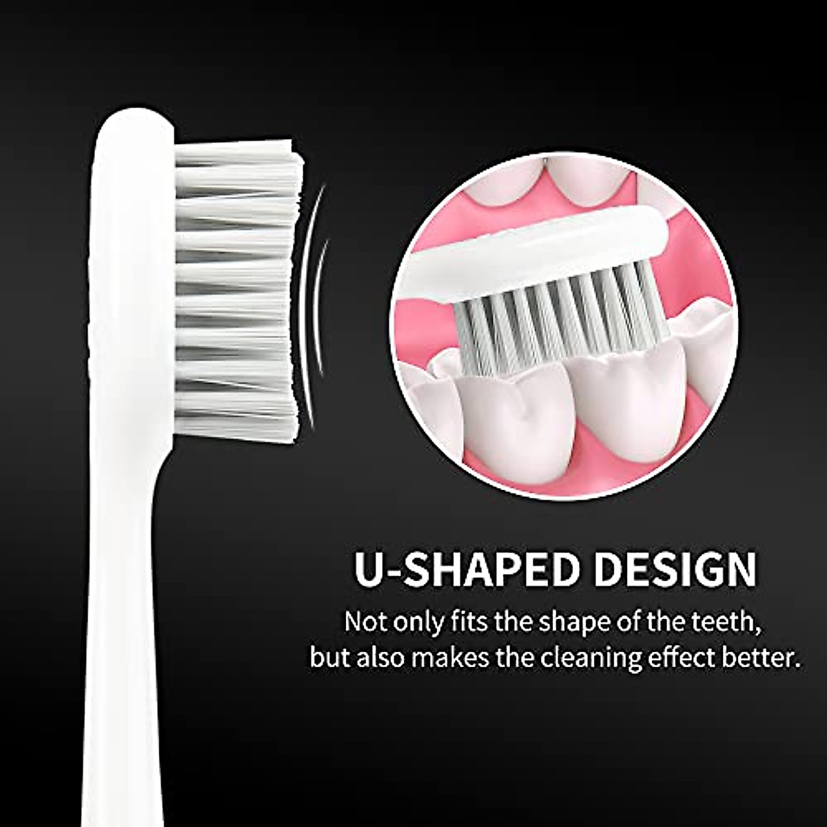 Flexforce V1 Toothbrush Replacement Heads, Adult and Kid Toothbrush Heads, Sonic, Clean Tongue Coating, Nylon (4 Packs, White)