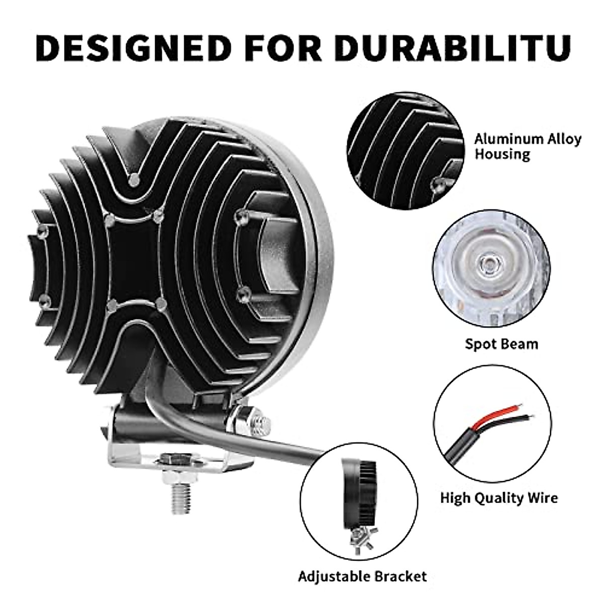 27W Spot Green Round Work LED Light Fog Offroad Off Road Lights Driving Lamp Waterproof for Hunting Pickup UTV Truck Car Boat SUV Boat 4WD ATV 12V 24V 4x4 Tractor Motorcycle（2pcs）