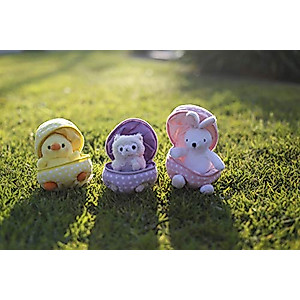 Plushland Plush Stuffed Animal 6 Inches Zip Up Egg Hideaway Cute Yellow Pastel and Polka Dot Easter Colors Spring Inspired Gift for Girls and Boys Birthday Mother's Day (Easter Chick)