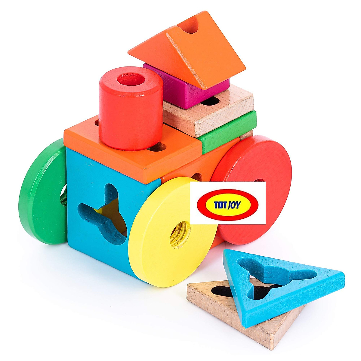 TOTJOY Montessori Toys for 2 Year Olds 18+ Months Wooden Educational Toy for Toddlers Shapes Sorting Stacking Toys Busy Board Sensory Toys Early Development & Activity Toys