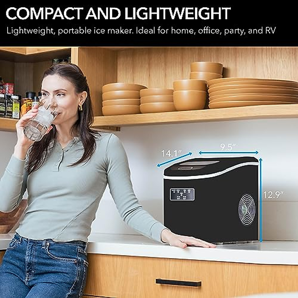 Whynter IMC-270MB Compact Portable 27 lb capacity-Black Ice Makers, One Size