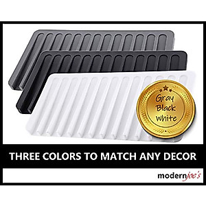 Self-Draining 2 in 1 Silicone Drying Mat and Trivet by Modern Joe's. Premium Space Saving Dish and Glassware Silicone Mat. Made from Food-grade, Dish Washer Safe and Heat Resistant (Gray)