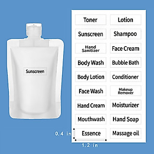 TUZAZO 15pcs Travel Pouches for Toiletries, TSA Approved, Refillable Empty Travel Size Containers, Small Squeeze Pouches Travel Bottles for Shampoo Conditioner Lotion Soap Liquids