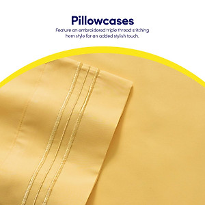 1500 Supreme Collection Queen Sheet Sets Yellow - Luxury Hotel Bed Sheets and Pillowcase Set for Queen Mattress - Extra Soft, Elastic Corner Straps, Deep Pocket Sheets, Queen Yellow