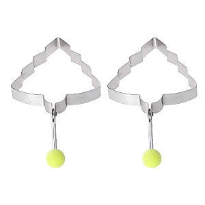 DOITOOL 2 Pcs Stainless Steel Omelette Egg Frying Mold Fried Egg Shaper Pancake Mould DIY Kitchen Cooking Tools (Christmas Tree) Christmas Supplies