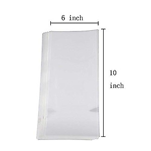 200 Pcs 10 in x 6 in(1.4mil.) Clear Flat Cello Cellophane Treat Bags Good for Bakery, Cookies, Candies,Dessert with five random color Twist Ties!