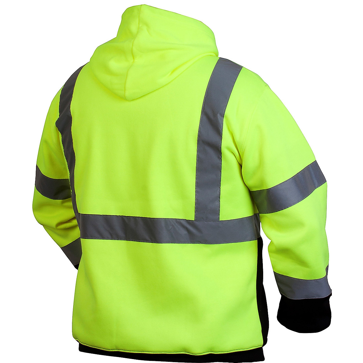 Pyramex Safety Unisex Adult Hoodie Pyramex Hi Vis Lime Safety Pullover Sweatshirt With Black Bottom Large, Hi Vis Lime, 2X Large