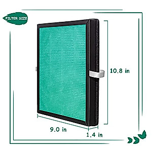 Asheviller MK04 MG04JH True HEPA Replacement Filter, Compatible with AROEVE MG04JH MK04 Air Purifier, Compare to Part# MK04LX, 2Pack (MK04 Green)