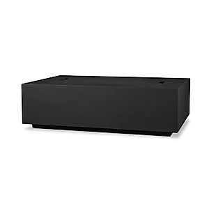 Real Flame Aegean 50" Square Propane or Natural Gas Outdoor Fire Pit Table - Stainless Steel Burners with Lid, Natural Gas Conversion Kit Included - 50,000 BTUs of Heat