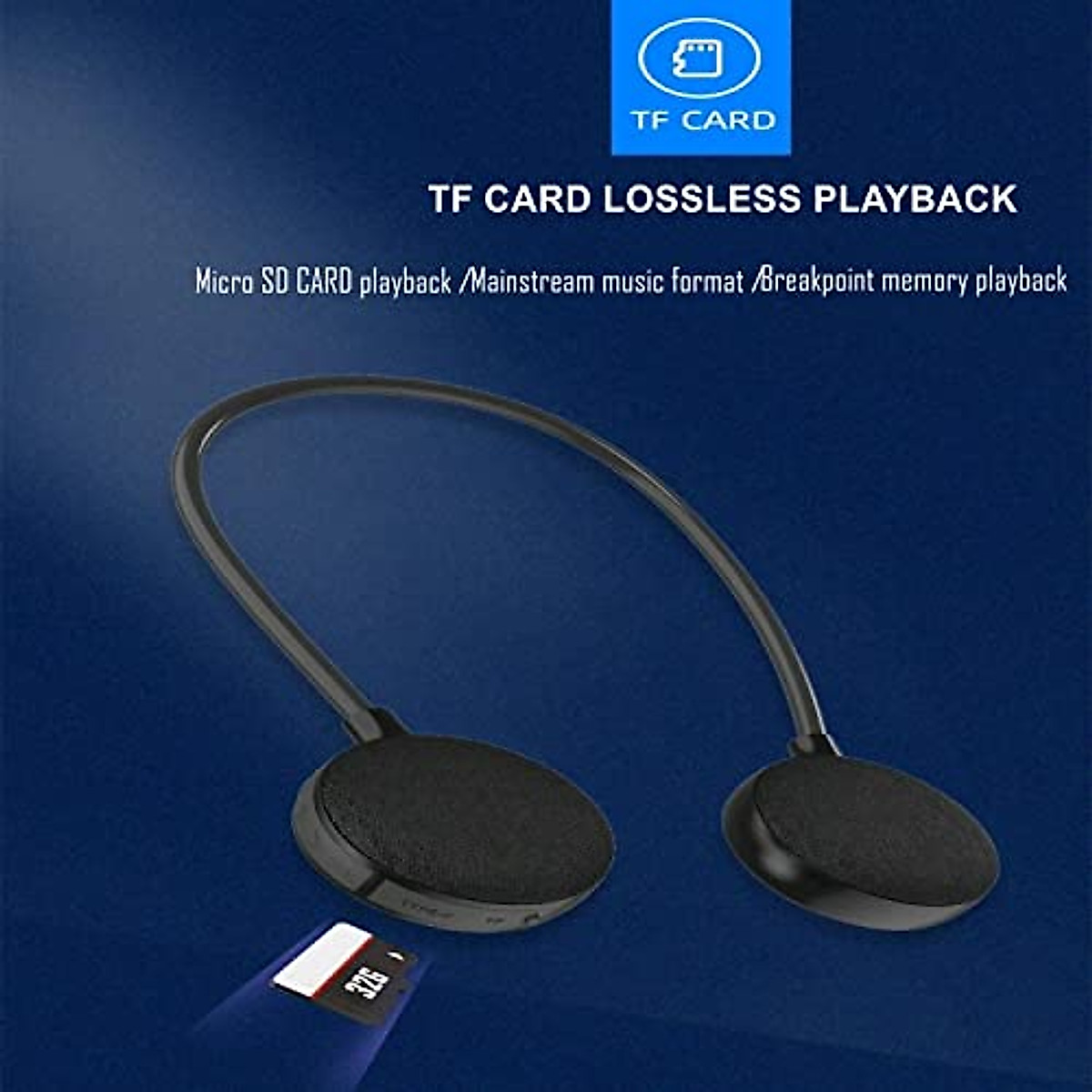 VANPEUSO Neckband Bluetooth Speaker - EBS-906, Bluetooth 5.0, Built-in mic, 10H Playtime, Portable Wireless Wearable Speaker (Black)