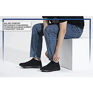 Shoes for Crews Everlight, Men's Non Slip, Breathable, Lightweight, Lace-Up,Water Resistant Work Shoes, Size 10.5 Wide Black