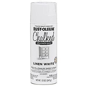 Rust-Oleum 302591 Chalked Spray Paint, 12 oz, Linen White Ultra Matte, 12 Ounce (Pack of 1)