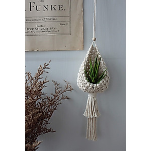 2 Pack Macrame Plant Hangers Air Plants Hanging Basket, Boho Macrame Wall Hanging for Indoor Outdoor Home Decor