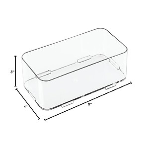 InterDesign Clarity Bathroom Interlocking Divided Drawer Organizer for Cosmetics, Beauty Products, Hair Accessories, Clear, X-Large, 12-inch x 4-inch x 3-inch