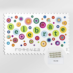 US Postal Let's Celebrate Forever First Class Postage Mailing Stamps for Invitation Wedding Celebration Party Love Valentines Graduation Announcement RSVP Scott 5434 (2 Sheet of 20) - TZ Envelope