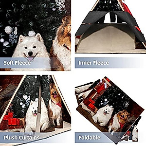 enheng Small Pet Hideout Christmas Animal Dog Hamster House Guinea Pig Playhouse for Dwarf Rabbits Hedgehogs Chinchillas