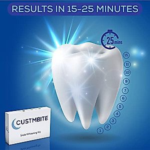 CustMbite Premium Teeth Whitening Gel Applicator, 44% Carbamide Peroxide, (3) 3ml Applicators