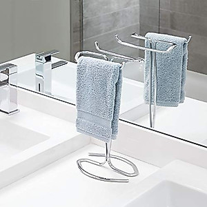iDesign Metal Hand Towel Rack, The Axis Collection – Holds 2 Hand Towels, 7.75” x 6.25” x 13.5”, Chrome