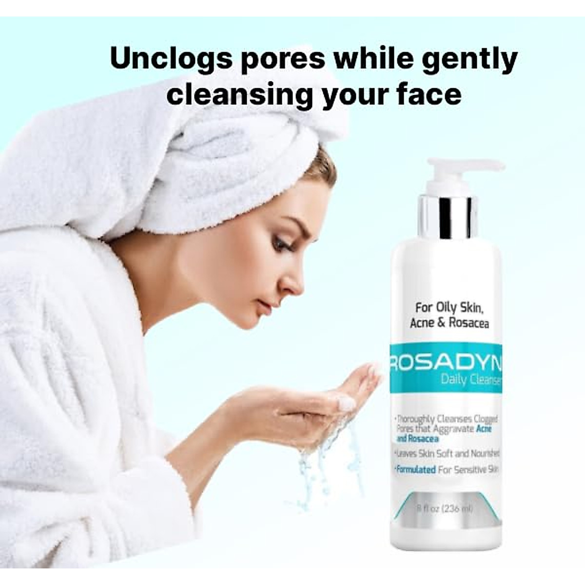 Rosadyn+ Gel Cleanser for Sensitive Skin, Acne, Rosacea and Breakouts |Formulated with Organic Honey