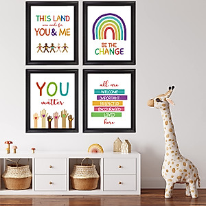 Nvhai Inspirational Wall Art for Kids Boys Girls Classroom Nursery Prints Set of 4,Motivational Quotes Posters Wall Décor for Nursery Bedroom Playroom(8x10 Unframed)