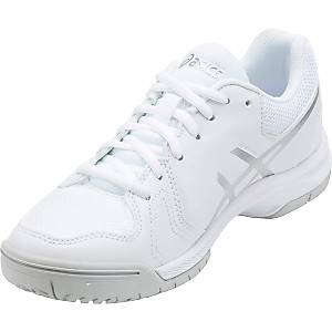 ASICS Women's Gel-dedicate 5 Tennis Shoe, White/Silver, 11 M US