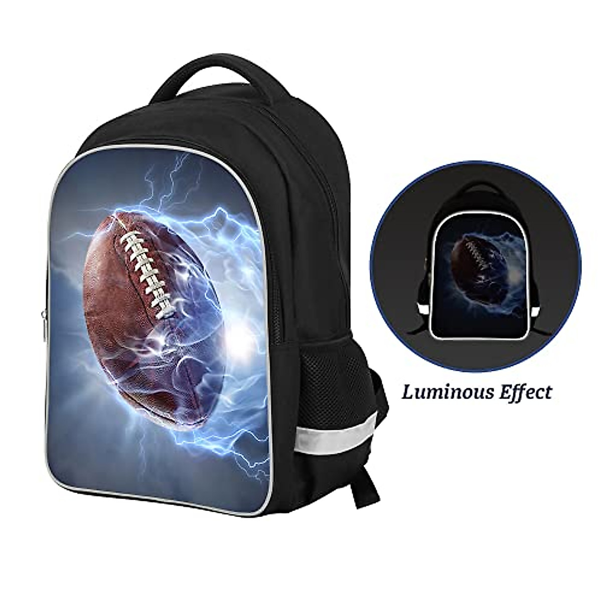 P ELEGANT PROTECTION Basketball 3D Print Luminous School Backpack, Personalized Lightweight Schoolbag for Kids
