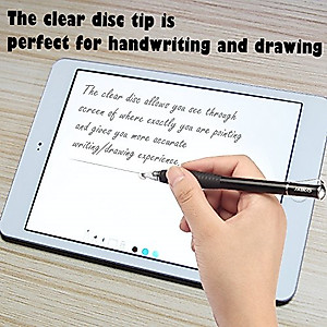 MEKO (2nd Generation) [2 in 1 Precision Series] Disc Stylus Pen for iPhone, iPad Pro/Mini/Air, Samsung Galaxy and All Touch Screen Devices Bundle with 6 Replacement Tips,Pack of 2(Black/Rose Gold)