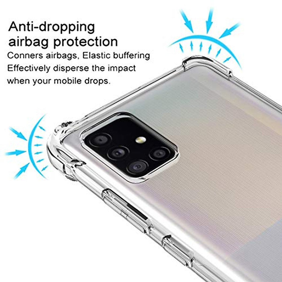 Osophter for Galaxy A51 5G Case Clear Transparent Reinforced Corners TPU Shock-Absorption Flexible Cell Phone Cover for Samsung Galaxy A51 5G(Clear)