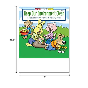 ZOCO - Keep Our Environment Clean - Kids Coloring Books (25 Bulk Pack, Without Crayons) - Conservation, Recycling - Earth Day Supplies - Educational Activities for Kids