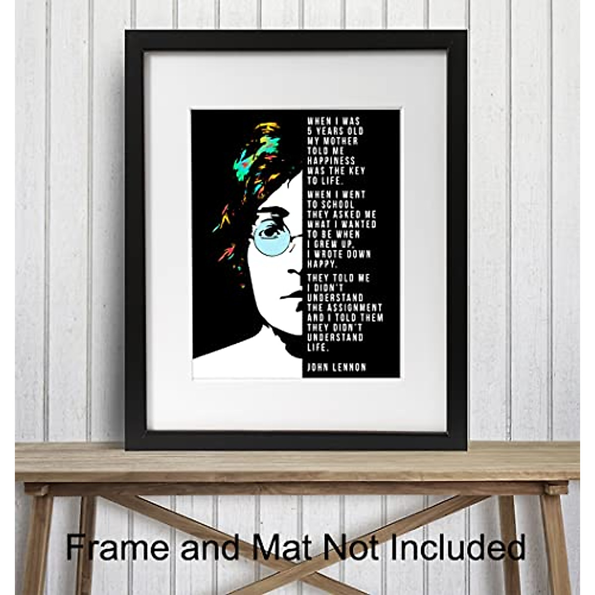 Quote Wall Decor Print - Funny Inspirational 8x10 Home Art for Bedroom, Living Room, Office, Apartment - Unique Gift for 60s, 70s Music Fans