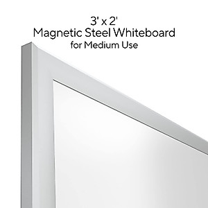 TRU RED Magnetic Steel Dry Erase Board, Satin Frame, 3-ft x 2-ft (TR61169)