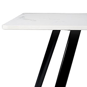 62.9" Modern White Dining Table Sintered Stone Rectangula Small Table (1 Table)