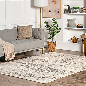 nuLOOM Freja Faded Floral Area Rug, 7x9, Beige