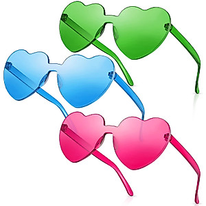 RTBOFY Heart Sunglasses, Heart Shaped Sunglasses with Transparent Candy Color for Women Party Favor