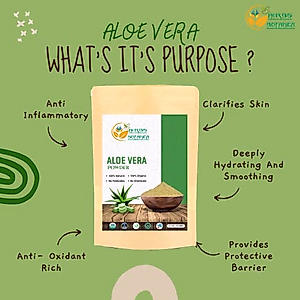 Herbs Botanica Aloe Vera Powder Organic for Hair Growth, Skincare, Haircare Organic, Moisturizing, and Soothing Aloe Barbadensis Vegan NO GMO 5.3oz /150g