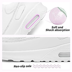 Iarus Women’s Walking Shoes White Running Sneakers Comfortable Fashion Tennis Shoes for Womens（white08）